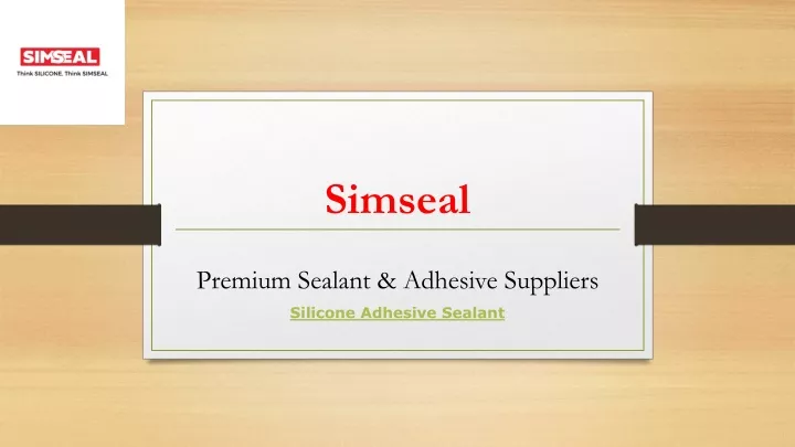 PPT - Silicone Adhesive Sealant PowerPoint Presentation, free download ...
