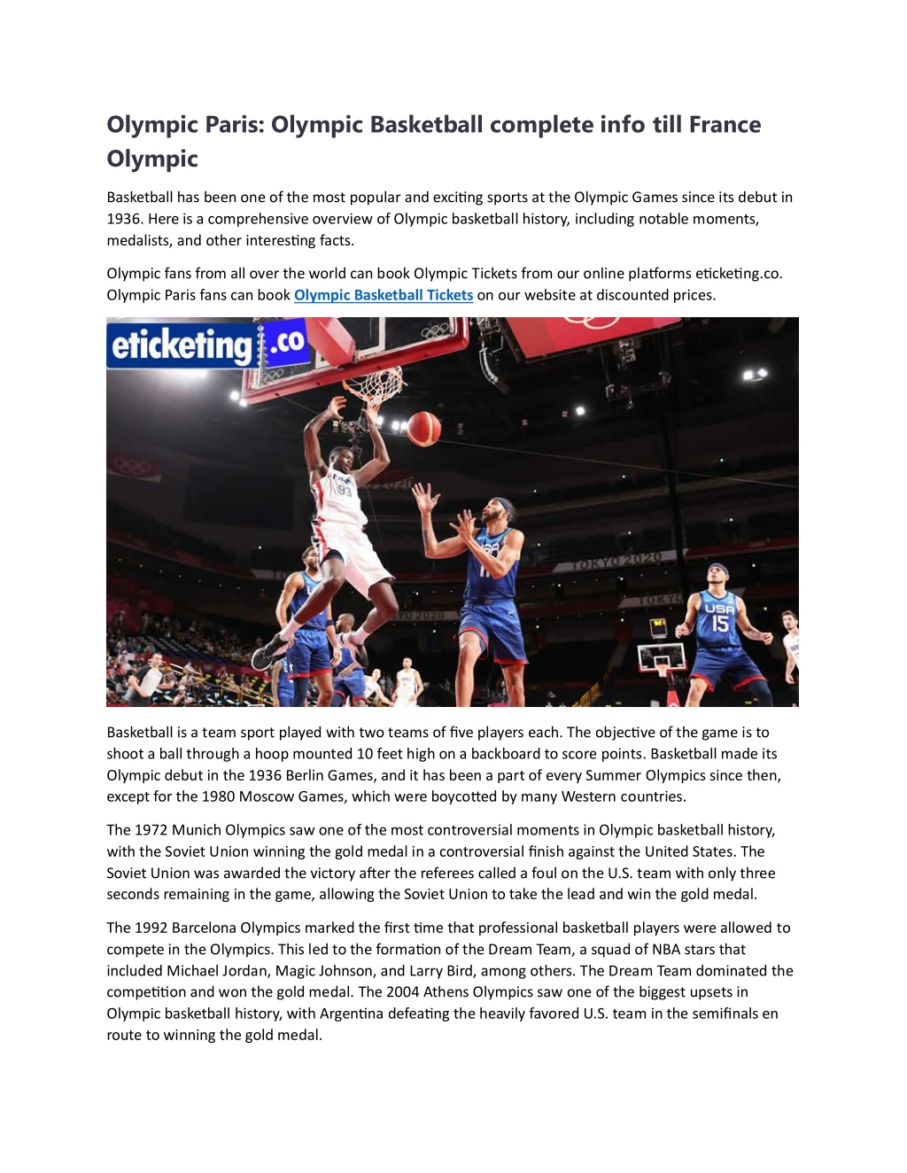 PPT - Olympic Paris Olympic Basketball complete info till France ...
