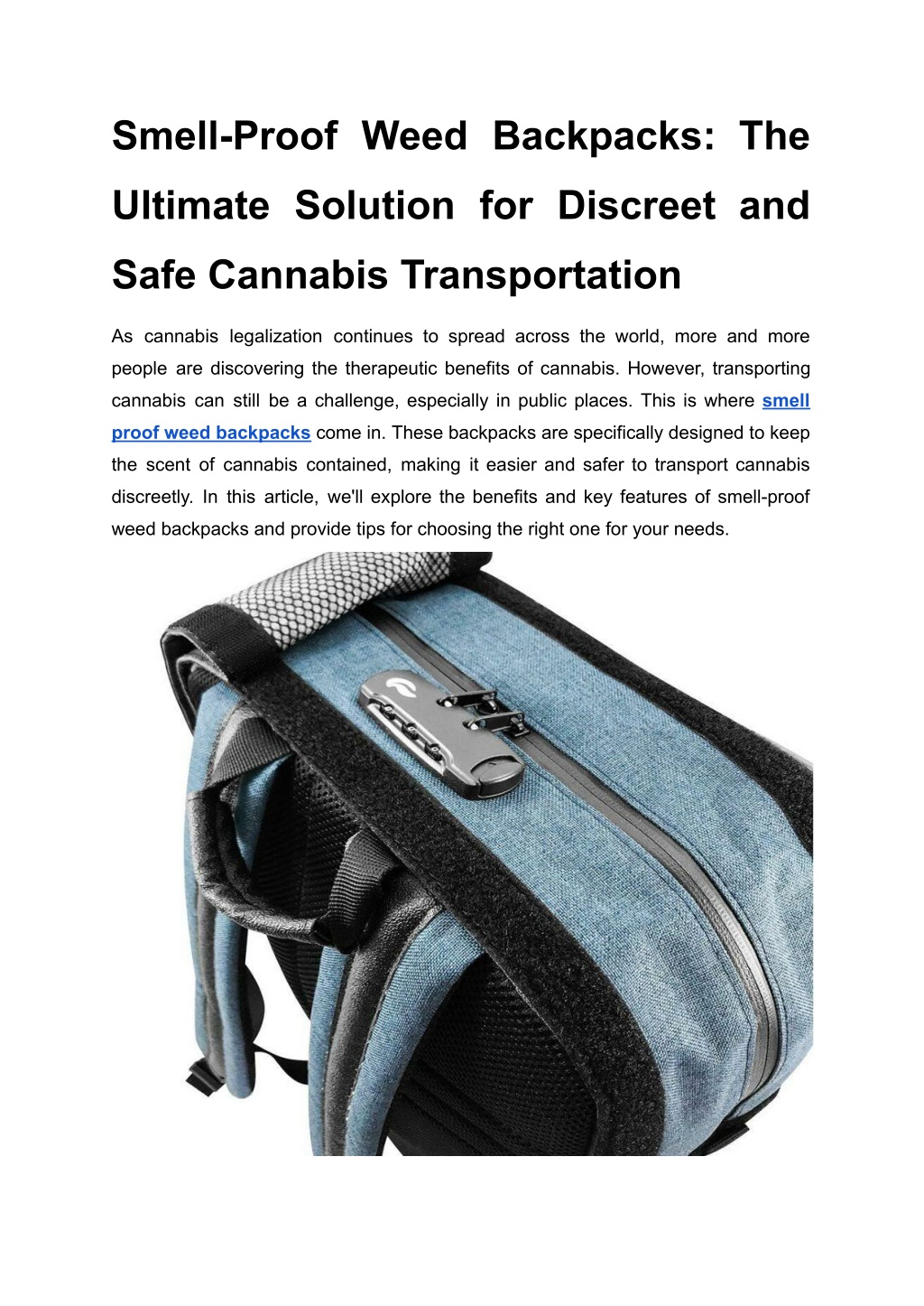 PPT - Smell-Proof Weed Backpacks_ The Ultimate Solution for Discreet ...