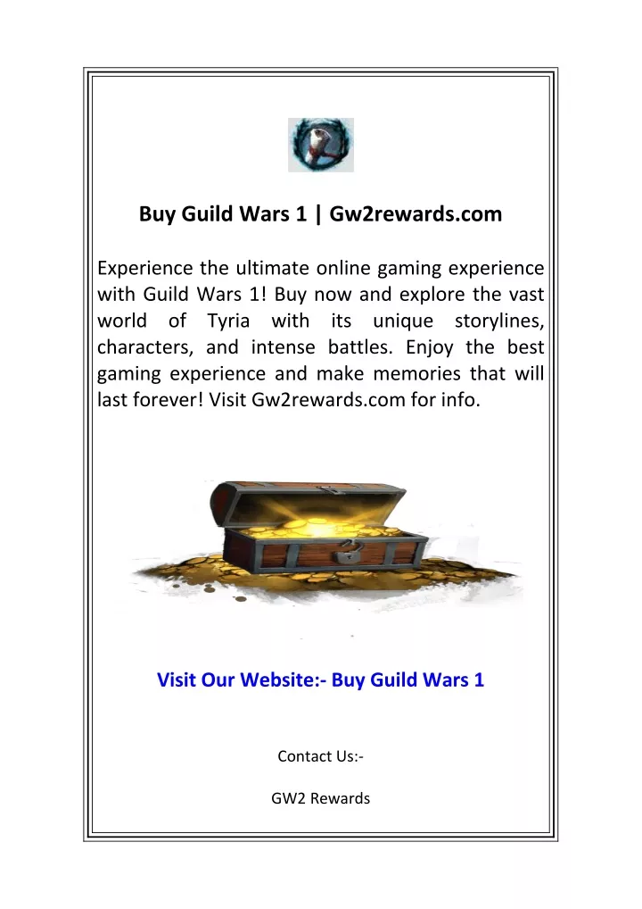 PPT - Buy Guild Wars 1 Gw2rewards.com PowerPoint Presentation, free ...