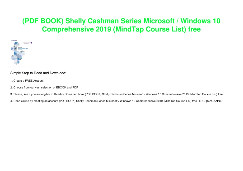 PPT - ?(PDF BOOK)? Shelly Cashman Series Microsoft / Windows 10 ... PPT - ?(PDF BOOK)? Shelly Cashman Series Microsoft / Windows 10 ...