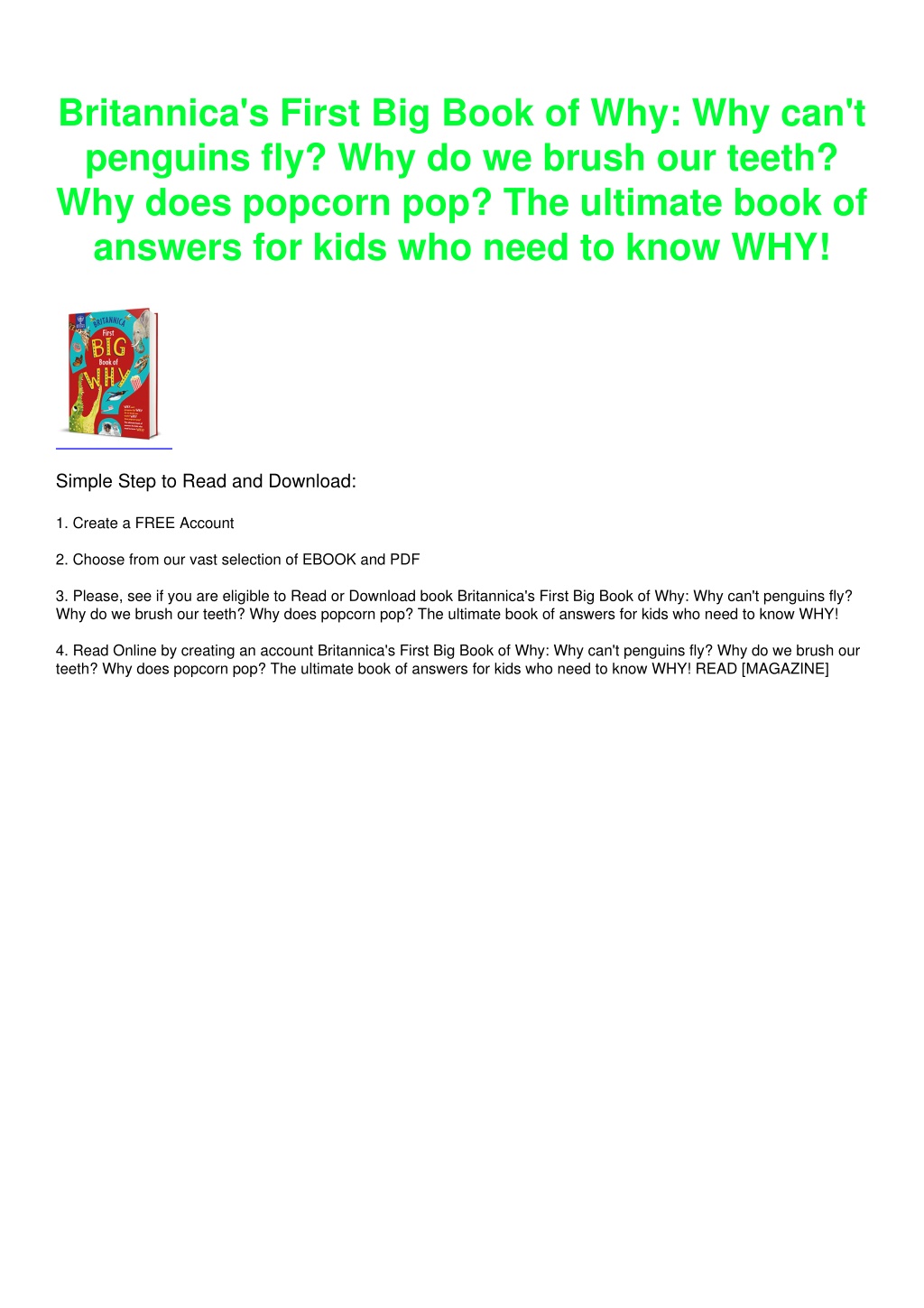PPT - [PDF] ️DOWNLOAD⚡️ Britannica's First Big Book of Why: Why can't ...