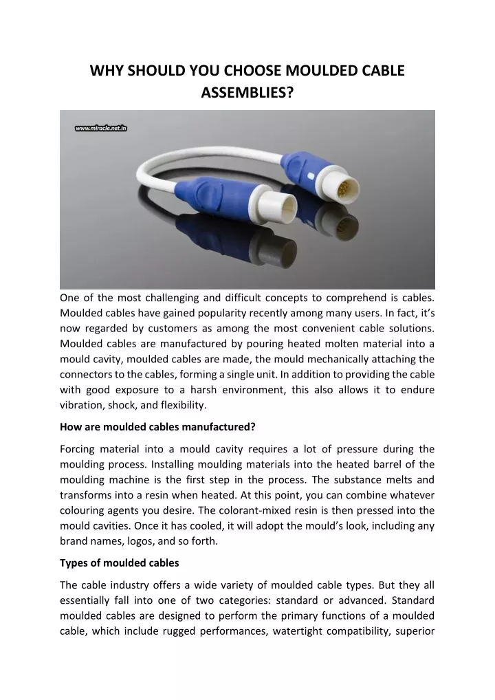 PPT - WHY SHOULD YOU CHOOSE MOULDED CABLE ASSEMBLIES PowerPoint ...