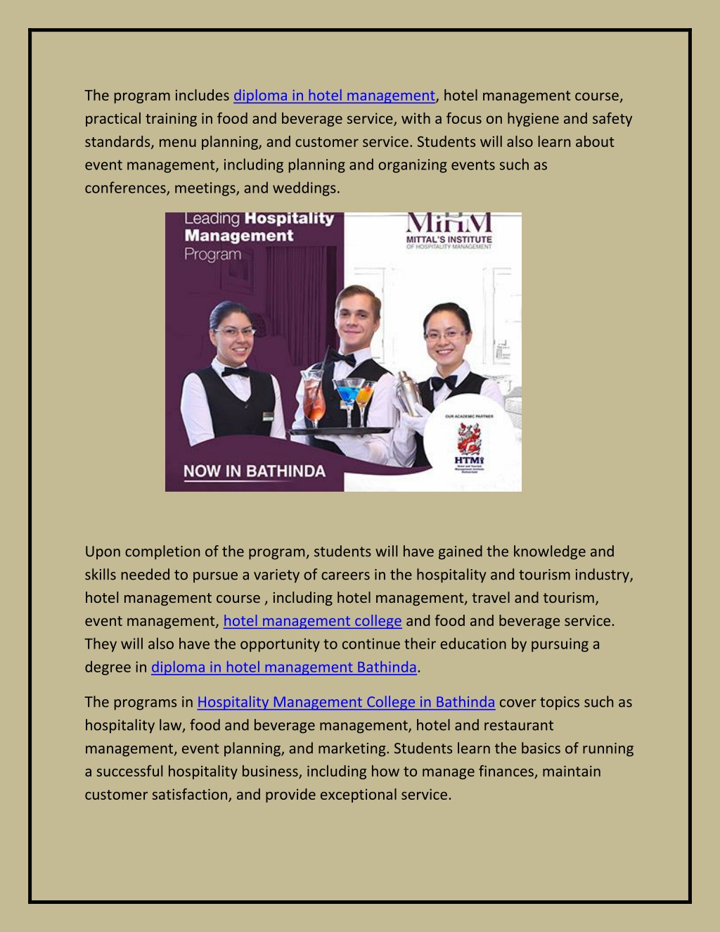 PPT - Diploma in hotel management Bathinda PowerPoint Presentation ...