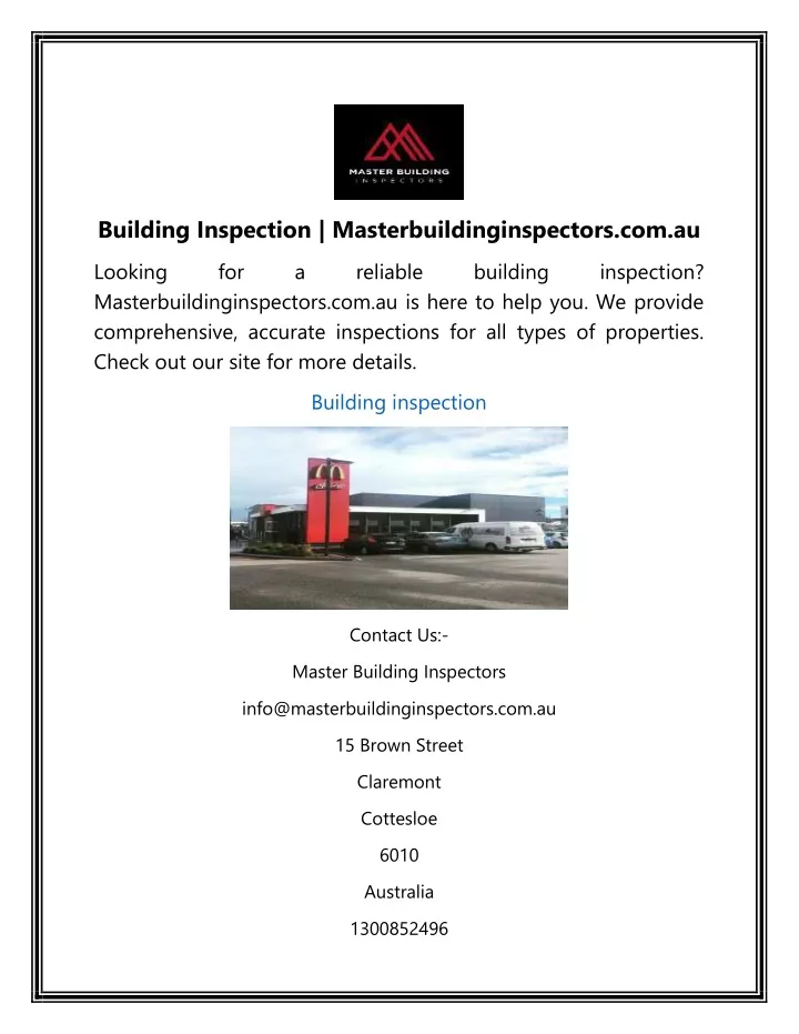 PPT - Building Inspection | Masterbuildinginspectors.com.au PowerPoint ...