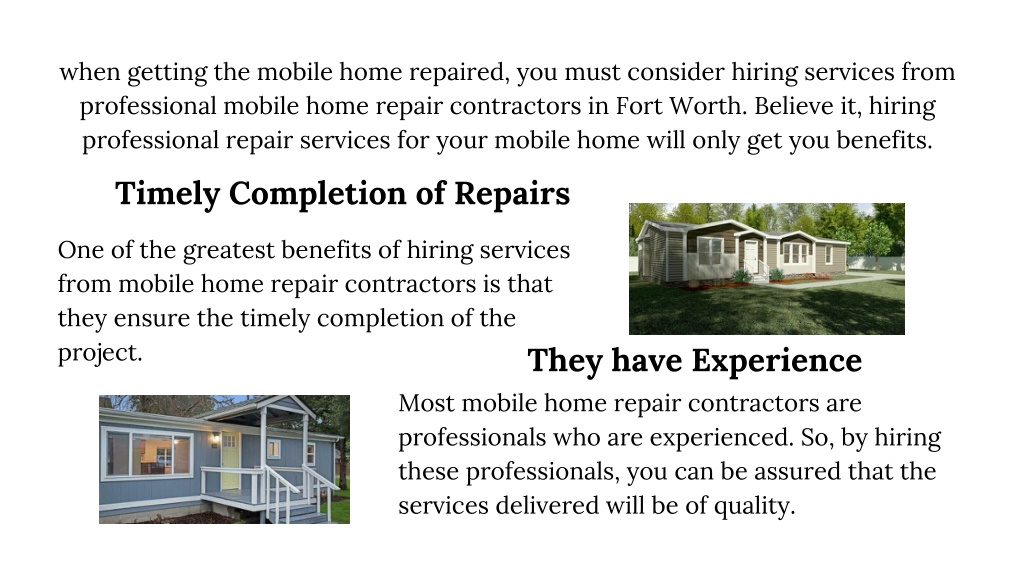 PPT - Hire Professional Mobile Home Repair Contractors for Quality and ...