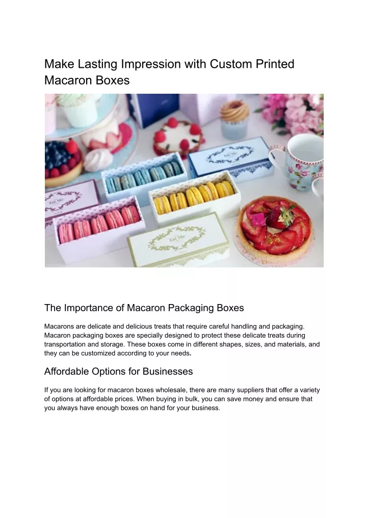 PPT - Make Lasting Impression with Custom Printed Macaron Boxes ...