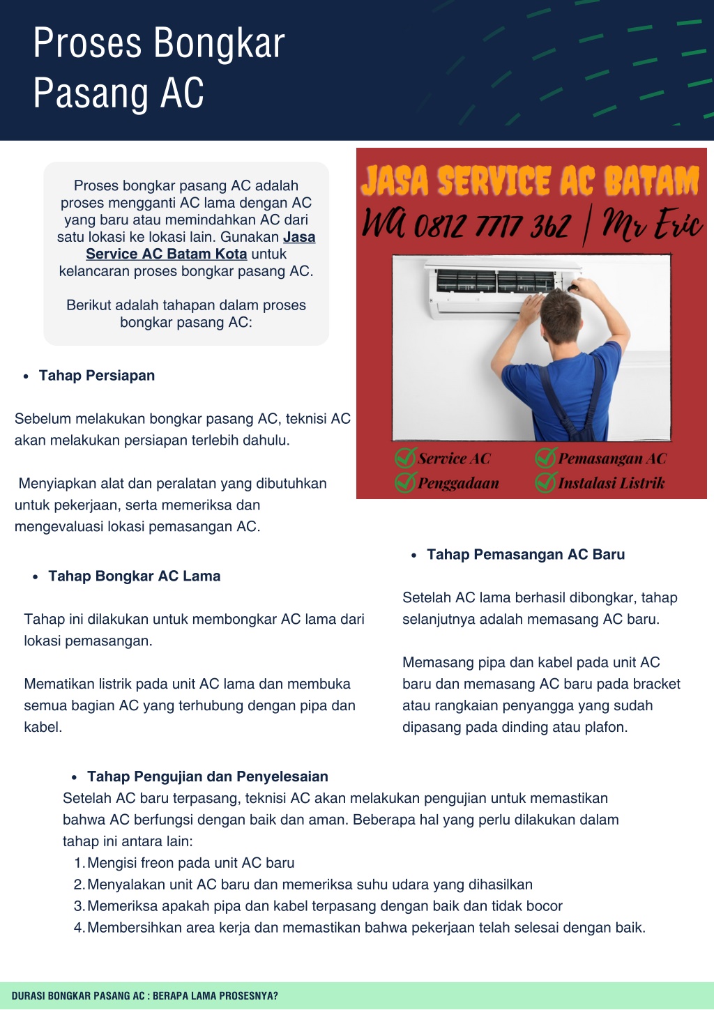 PPT - Durasi Bongkar Pasang AC Berapa Lama Prosesnya PowerPoint ...