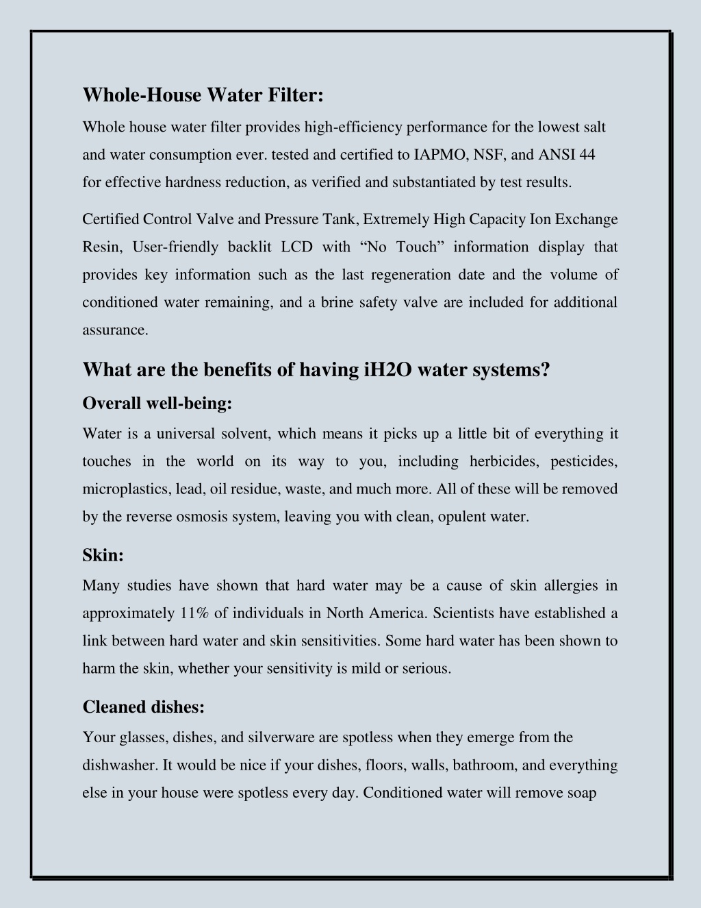 PPT - iH2O – Best Canadian Water Filter Supplier PowerPoint ...
