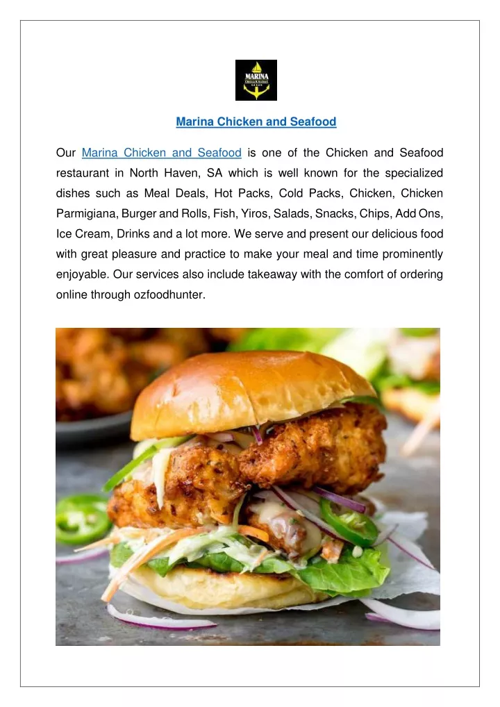 PPT - Up to 10% Offer Marina Chicken and Seafood - Order Now PowerPoint ...