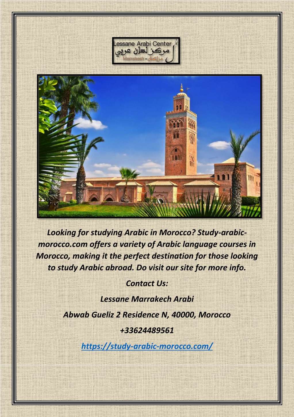 PPT - Learn Arabic Online in Morocco | Study-arabic-morocco.com PowerPoint Presentation - ID ...
