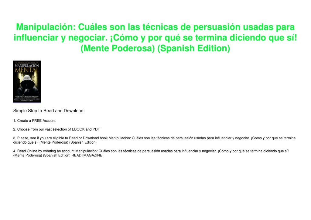 Ppt Epub Download Manipulación Cuáles Son Las Técnicas De Persuasión
