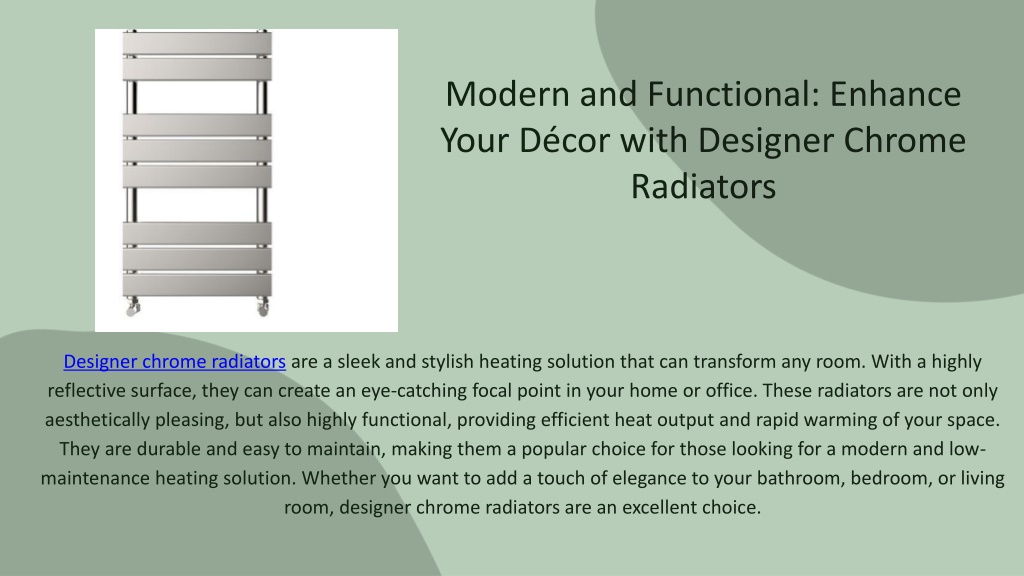 PPT - Stylishly Warm: Elevate Your Home Decor with Designer Radiators ...