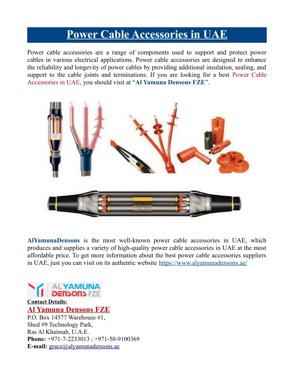 PPT - Power Cable Accessories in UAE PowerPoint Presentation, free ...