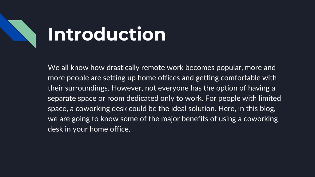 PPT - Top 7 Benefits of Coworking Desks for Your Home Office PowerPoint ...