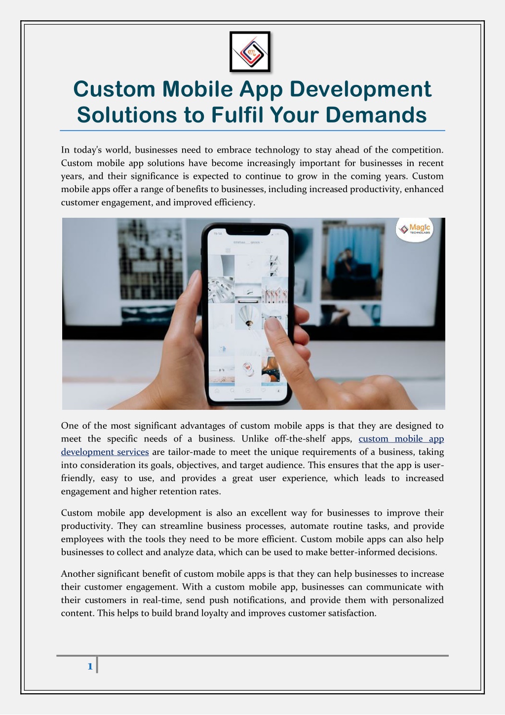 PPT - Custom Mobile App Development Solutions to Fulfil Your Demands PowerPoint Presentation ...