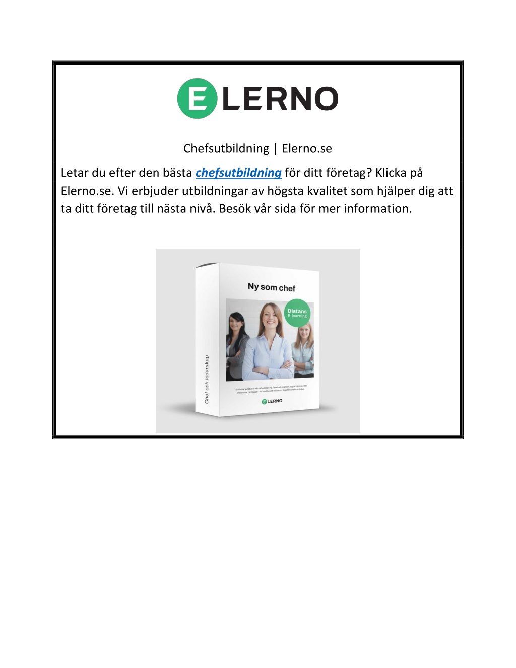 PPT - Chefsutbildning Elerno.se PowerPoint Presentation, free download - ID:12094718