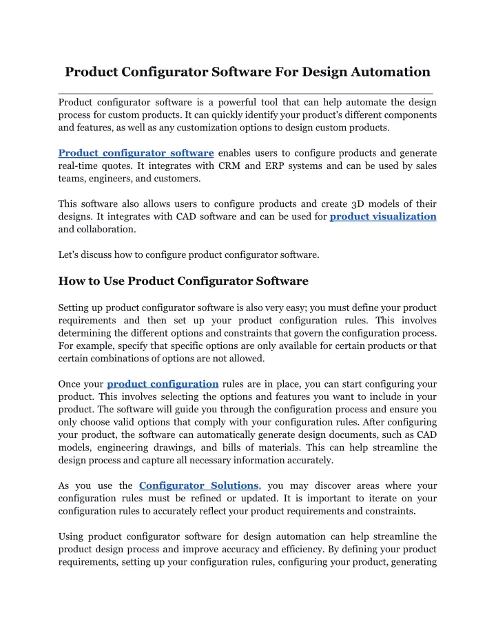 PPT - Product Configurator Software For Design Automation PowerPoint ...