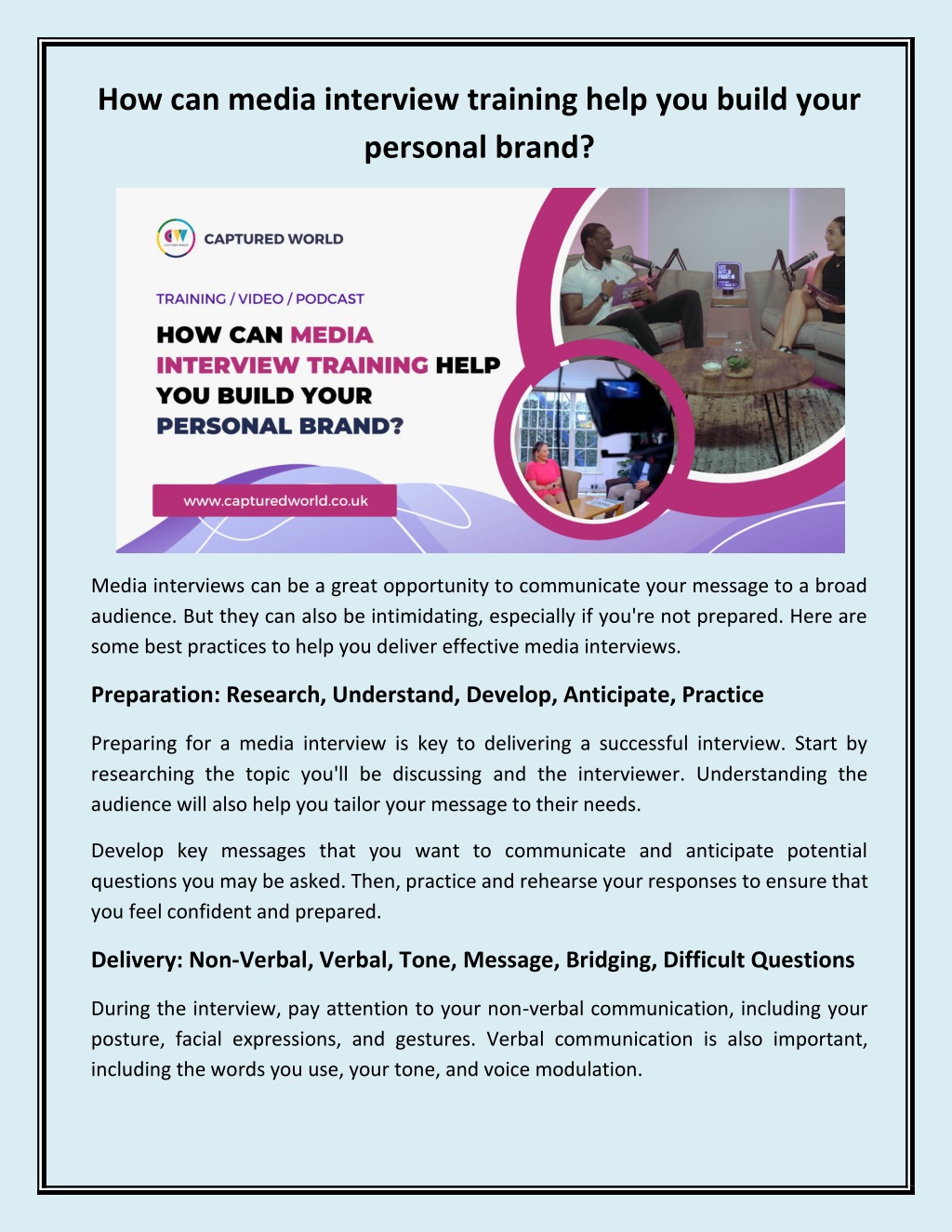 PPT - How can media interview training help you build your personal ...