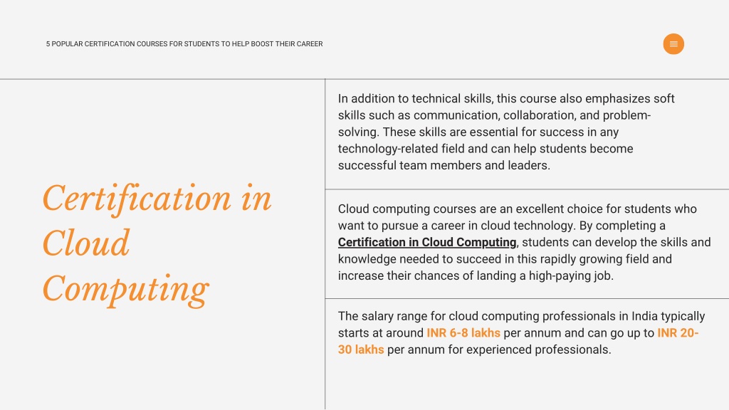 PPT - 5 Popular Certification Courses for Students to Help Boost Their ...