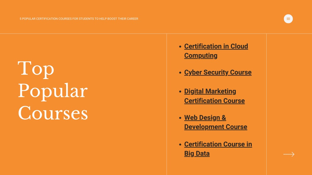 PPT - 5 Popular Certification Courses for Students to Help Boost Their ...