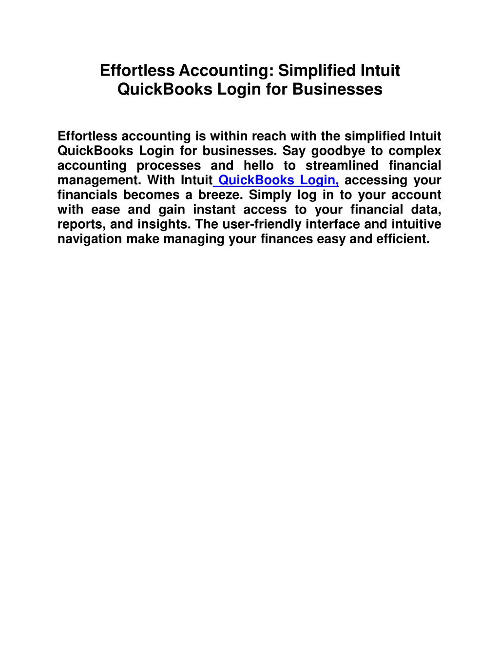 PPT - Effortless Accounting: Simplified Intuit QuickBooks Login for ... PPT - Effortless Accounting: Simplified Intuit QuickBooks Login for ...