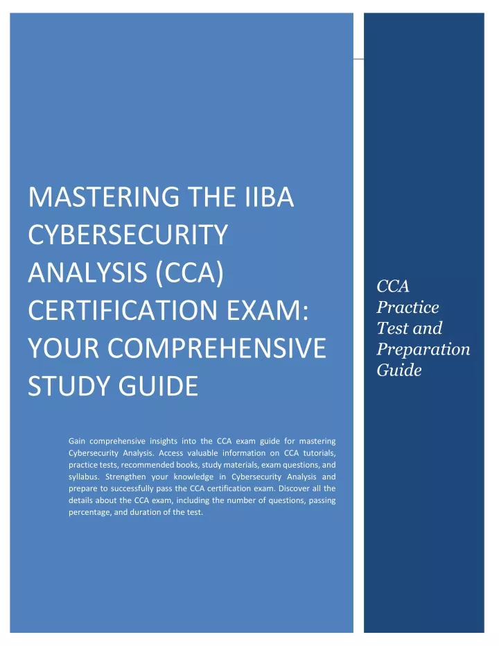 PPT - Mastering the IIBA Cybersecurity Analysis (CCA) Certification ...