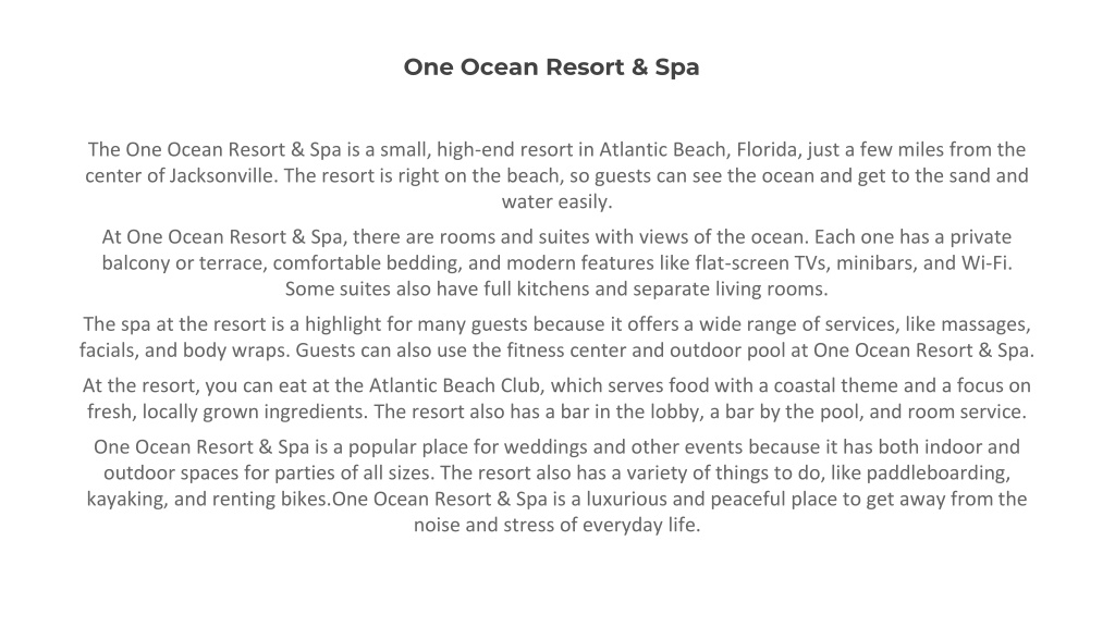 PPT - Resorts in Jacksonville FL PowerPoint Presentation, free download ...