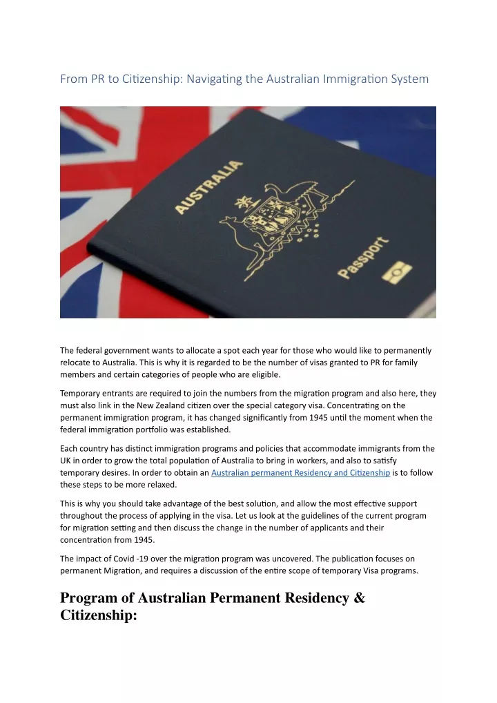 PPT - From PR to Citizenship: Navigating the Australian Immigration ...