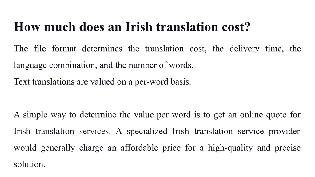 PPT - Why should companies invest in Irish translation services ...