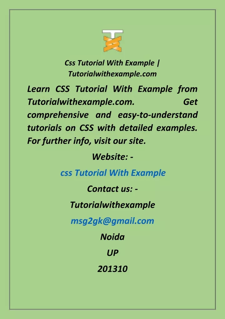PPT - Css Tutorial With Example Tutorialwithexample PowerPoint Presentation - ID:12101046