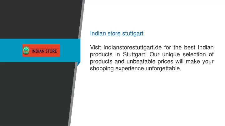 PPT - Indian Store Stuttgart Indianstorestuttgart.de PowerPoint ...