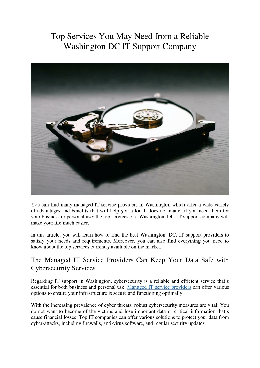 PPT - Top Services You May Need from a Reliable Washington DC IT ...