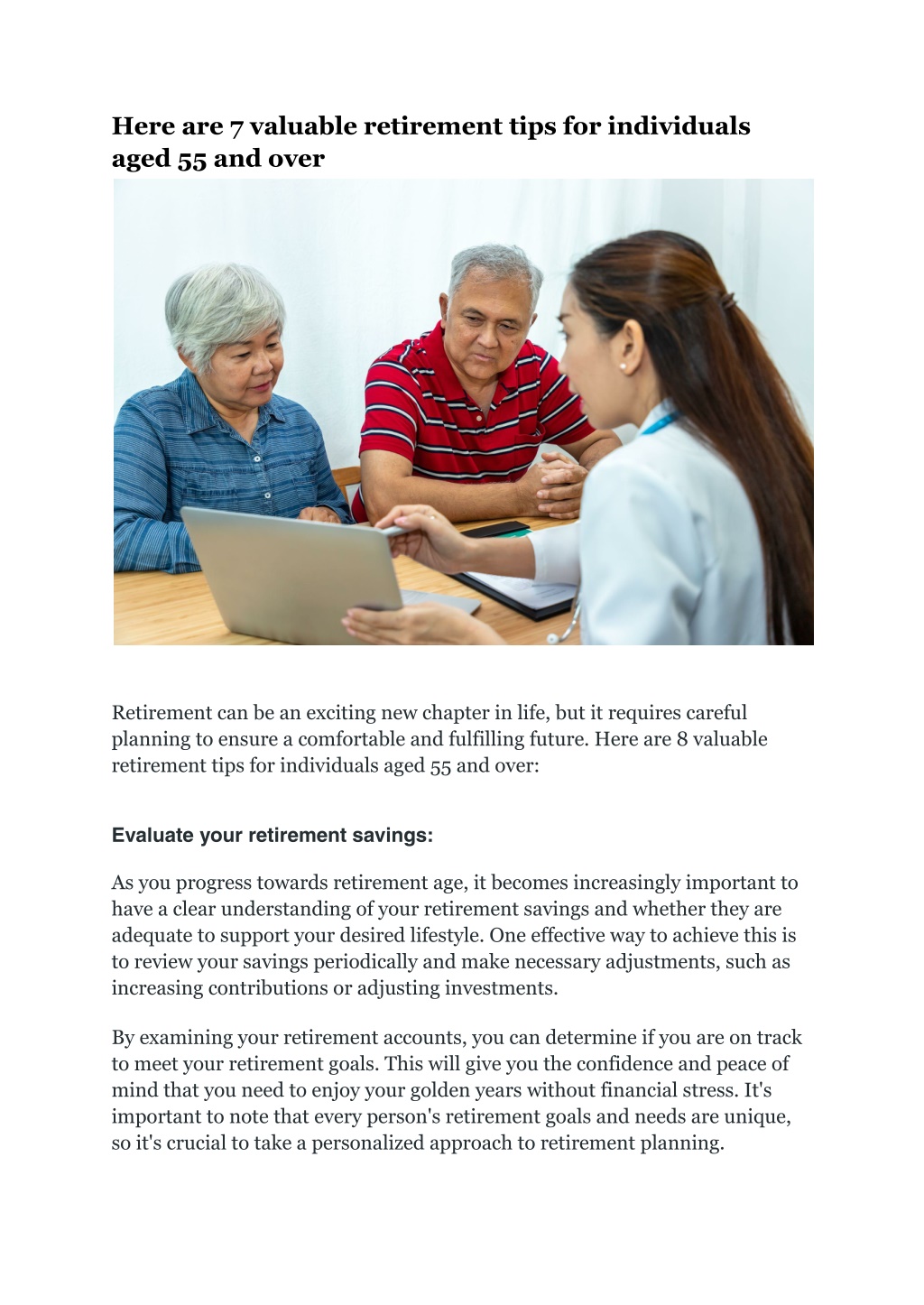 PPT - Here are 7 valuable retirement tips for individuals aged 55 and ...