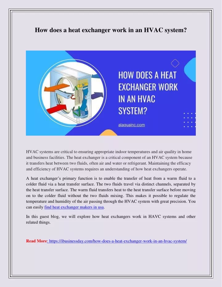 PPT - How does a heat exchanger work in an HVAC system PowerPoint ...