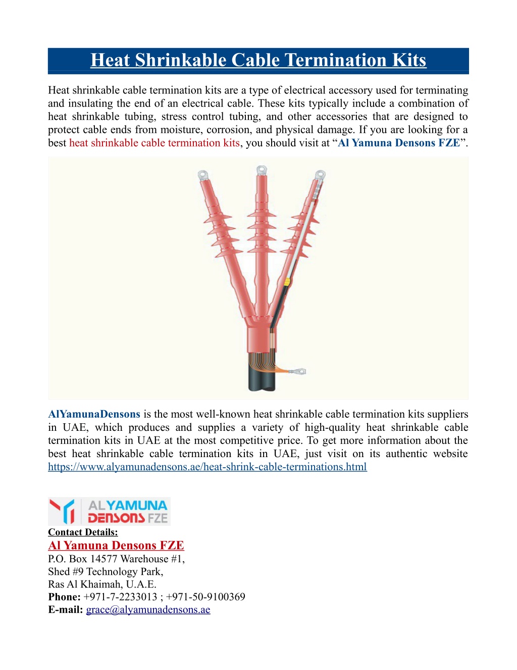 PPT - Heat Shrinkable Cable Termination Kits PowerPoint Presentation ...