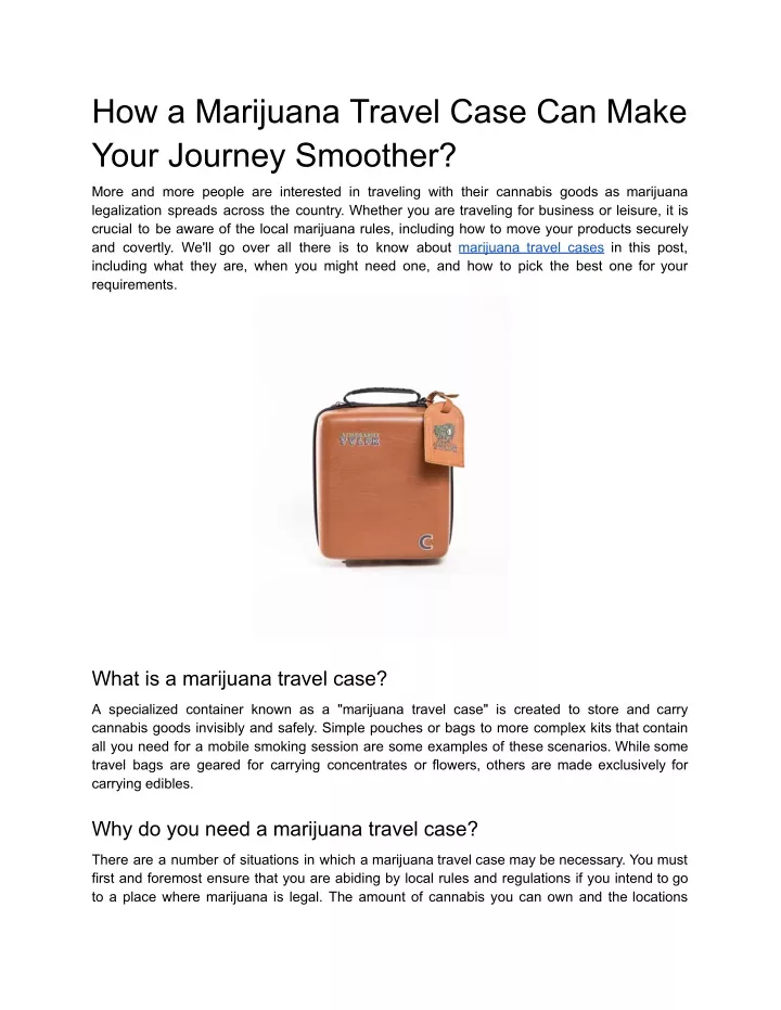 PPT - How a Marijuana Travel Case Can Make Your Journey Smoother ... PPT - How a Marijuana Travel Case Can Make Your Journey Smoother ...