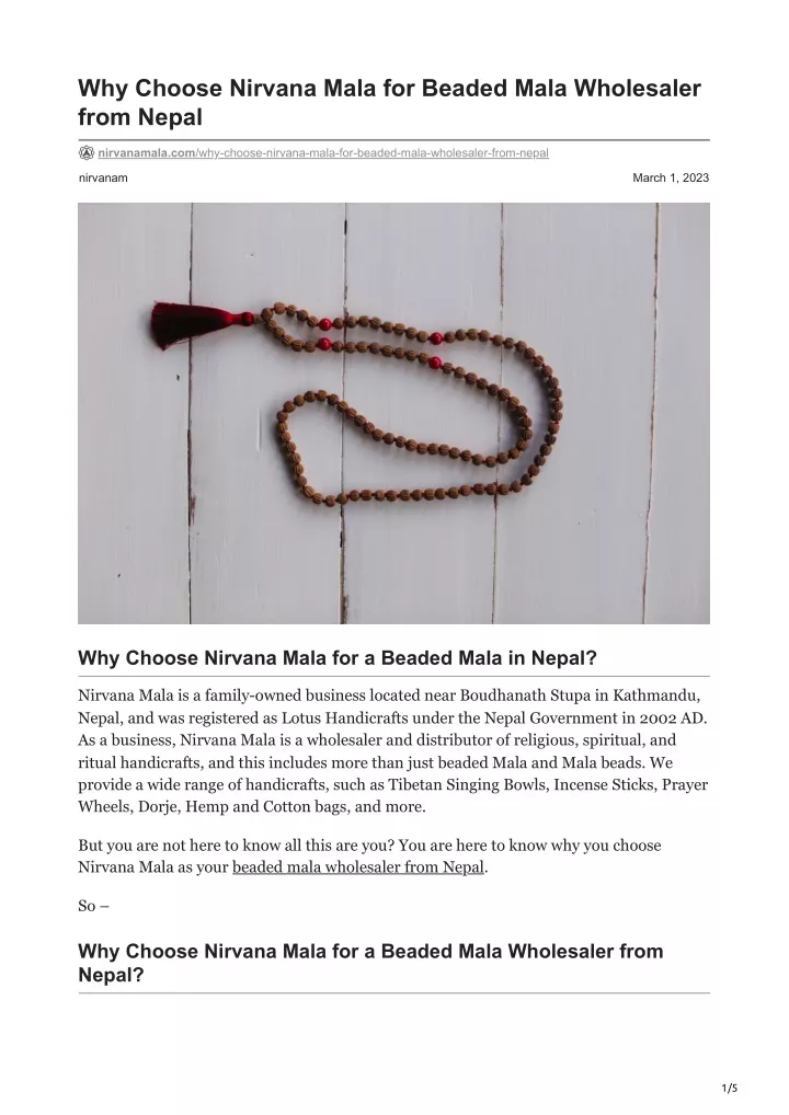 PPT - Why Choose Nirvana Mala for beaded Mala Wholesaler from Nepal ...