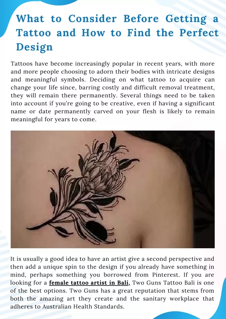 PPT - What to Consider Before Getting a Tattoo and How to Find the ...