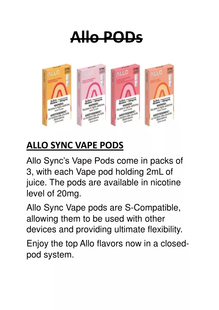 PPT - Allo PODs- ALLO SYNC VAPE PODS PowerPoint Presentation, free ...