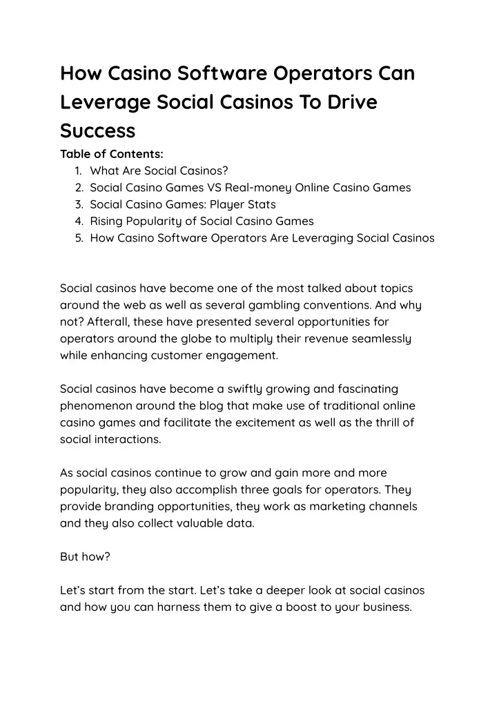 PPT - How casino operators can leverage social Casinos to drive success ...