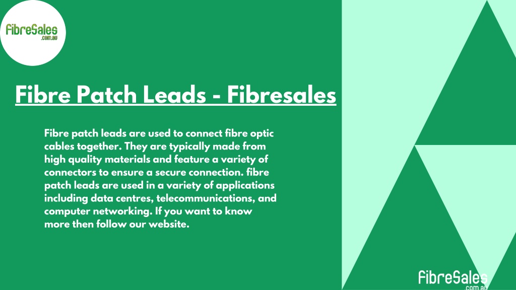 PPT - Fibre Patch Leads - Fibresales PowerPoint Presentation, free ...