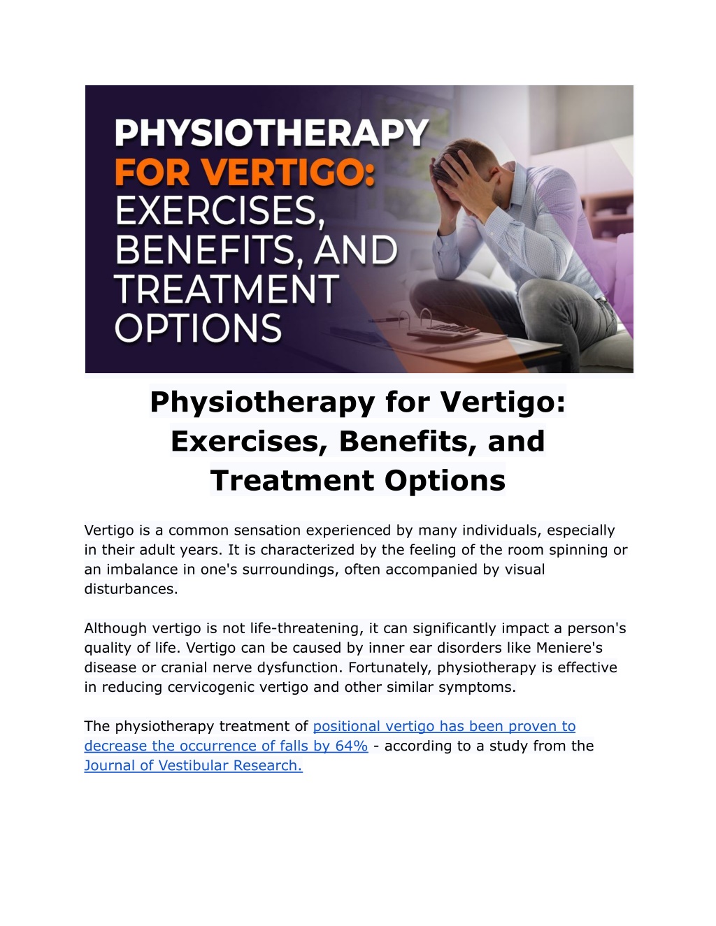 PPT - Physiotherapy for Vertigo_ Exercises, Benefits, and Treatment ...