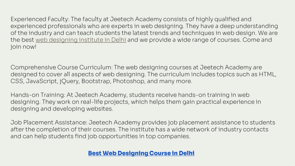 PPT - Web Designing course in Janakpuri PowerPoint Presentation, free ...