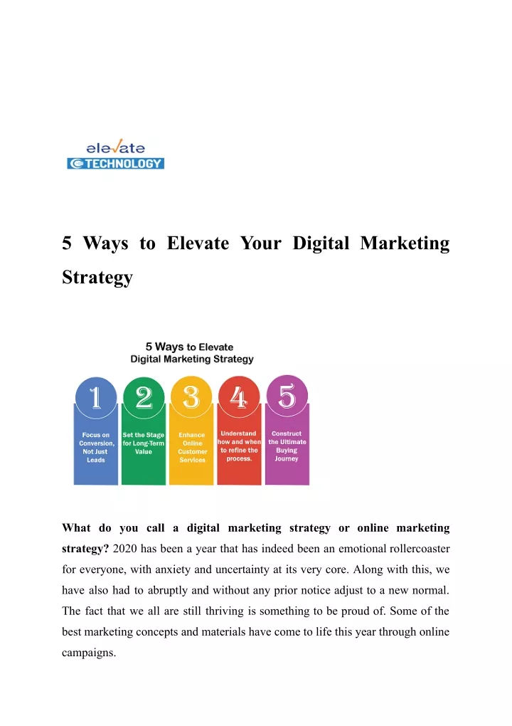 PPT - 5 Ways to Elevate Your Digital Marketing Strategy PowerPoint ...