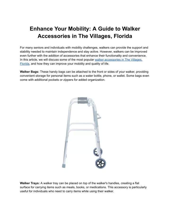 PPT - Enhance Your Mobility: A Guide to Walker Accessories in The ...