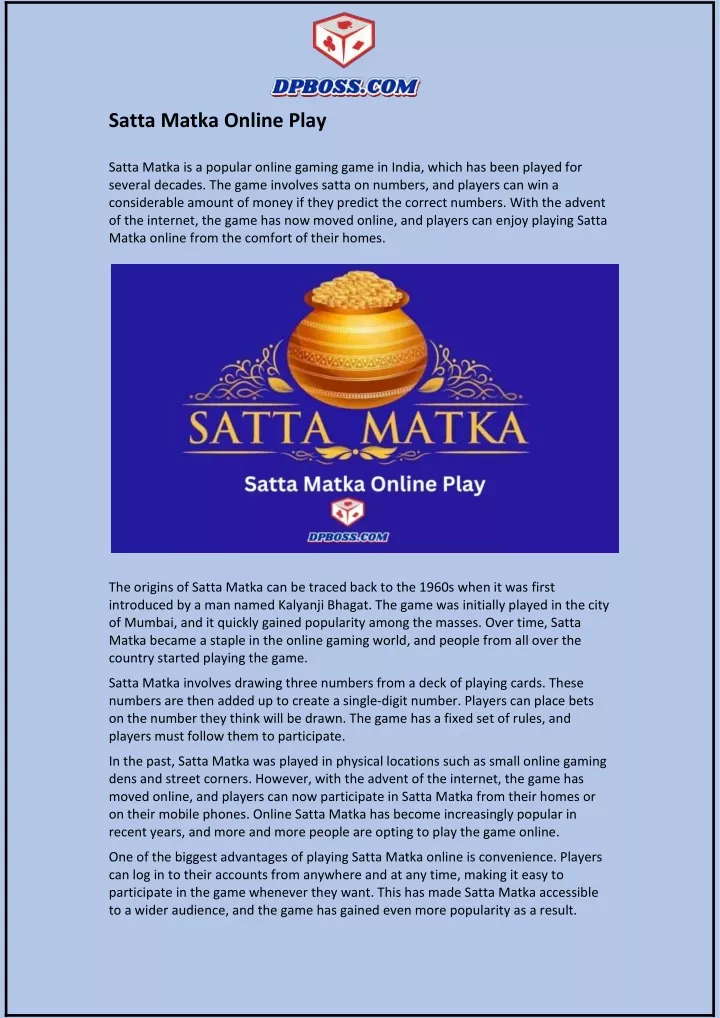 PPT - Satta Matka Online Play PowerPoint Presentation, free download ...