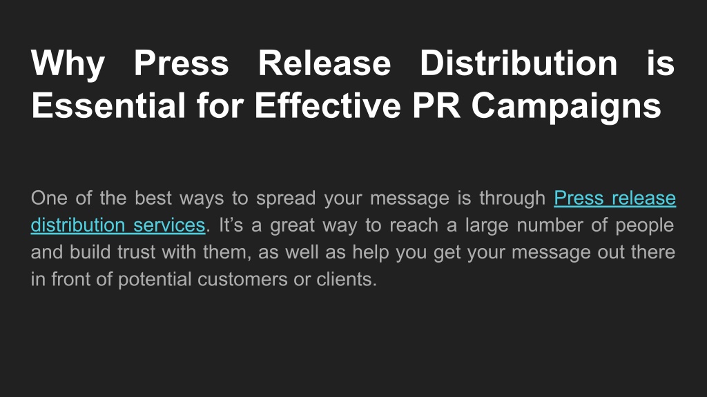 PPT - The Benefits of Doing Press Release Distribution PowerPoint ...