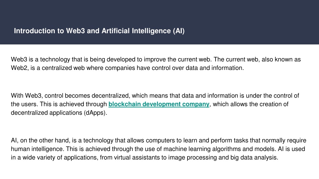 PPT - Revolutionizing business with Web3_ embracing the power of Artificial Intelligence ...
