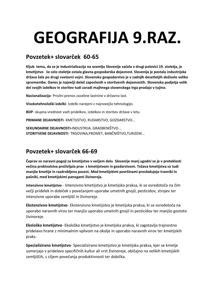 PPT - geografija 9 razred povzetki PowerPoint Presentation, free ...